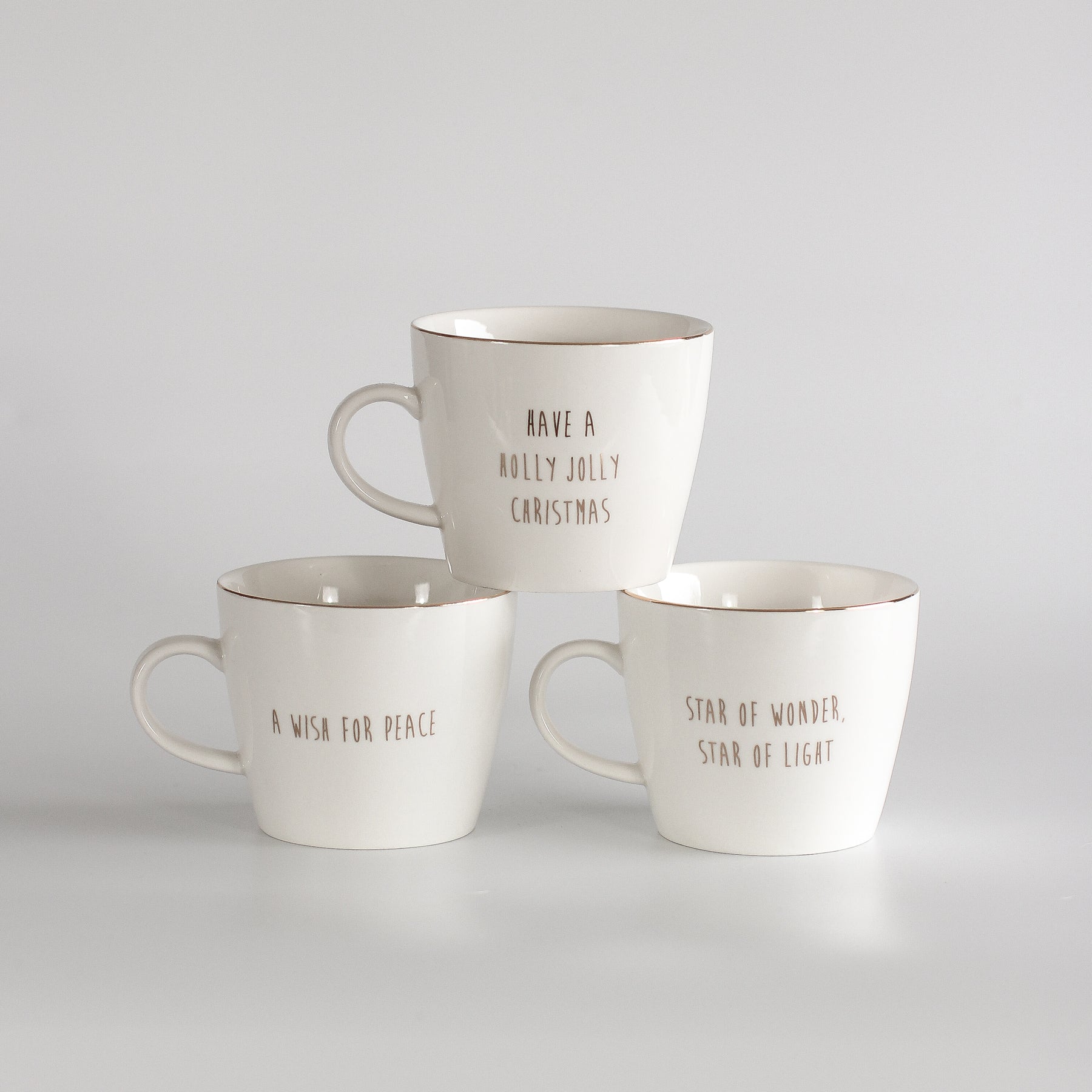 White and Gold Holiday Mug – Grow + Gather